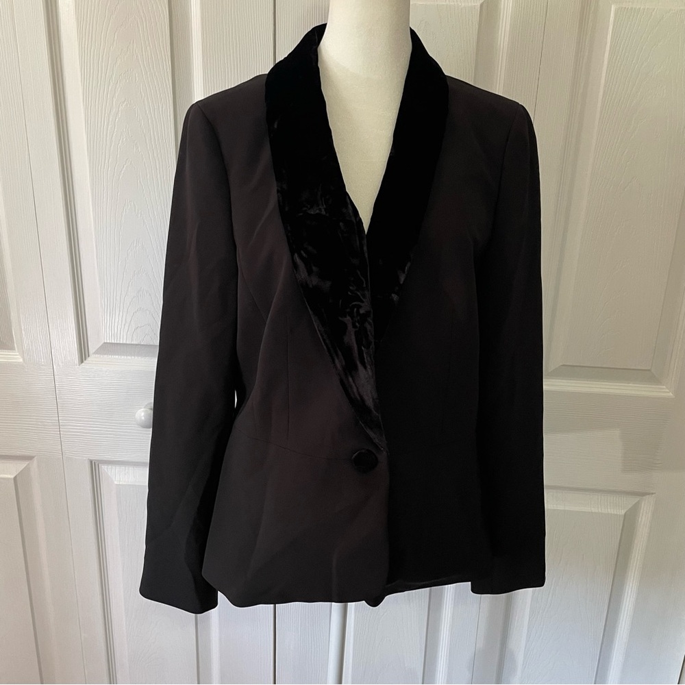 Talbots Jacket With Velvet Collar In Black, Women’s S… - Gem